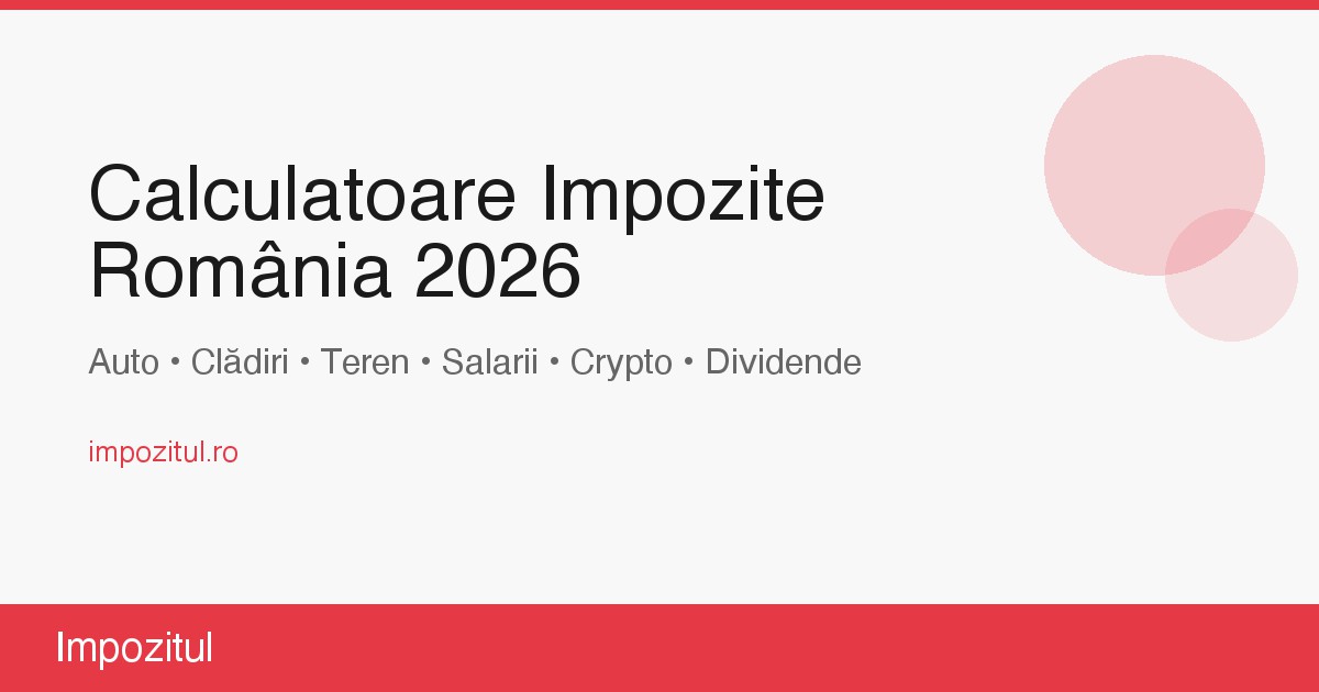 Calculator Impozit Dividende 2026 | Impozitul